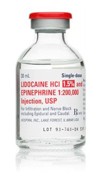Lidocaine HCl / Epinephrine 1.5% - 1:200,000 Injection Single Dose Vial 30 mL | CircleAMedical